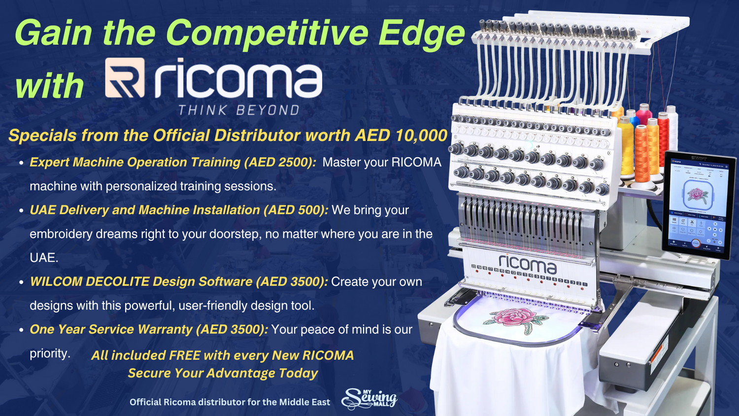 Ricoma Sewing Machine Shopping in Dubai – My Sewing Mall