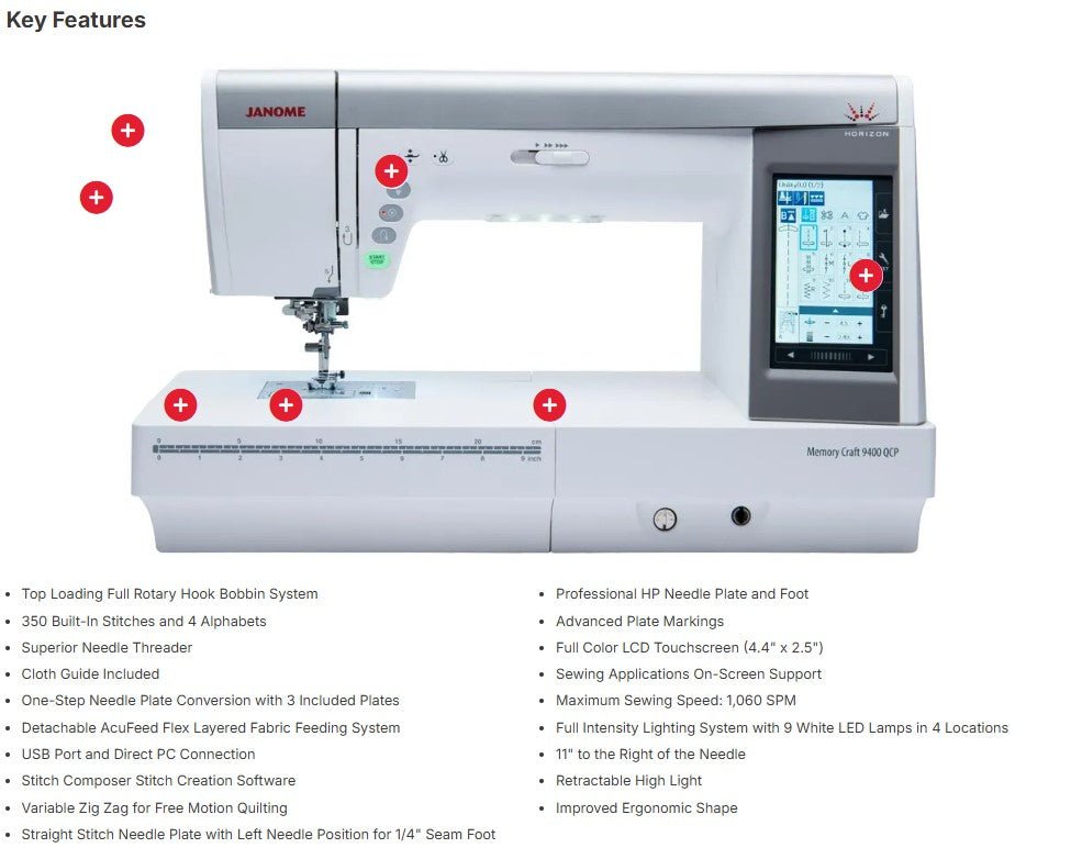 Janome MC9400QCP Sewing & Quilting Machine – My Sewing Mall