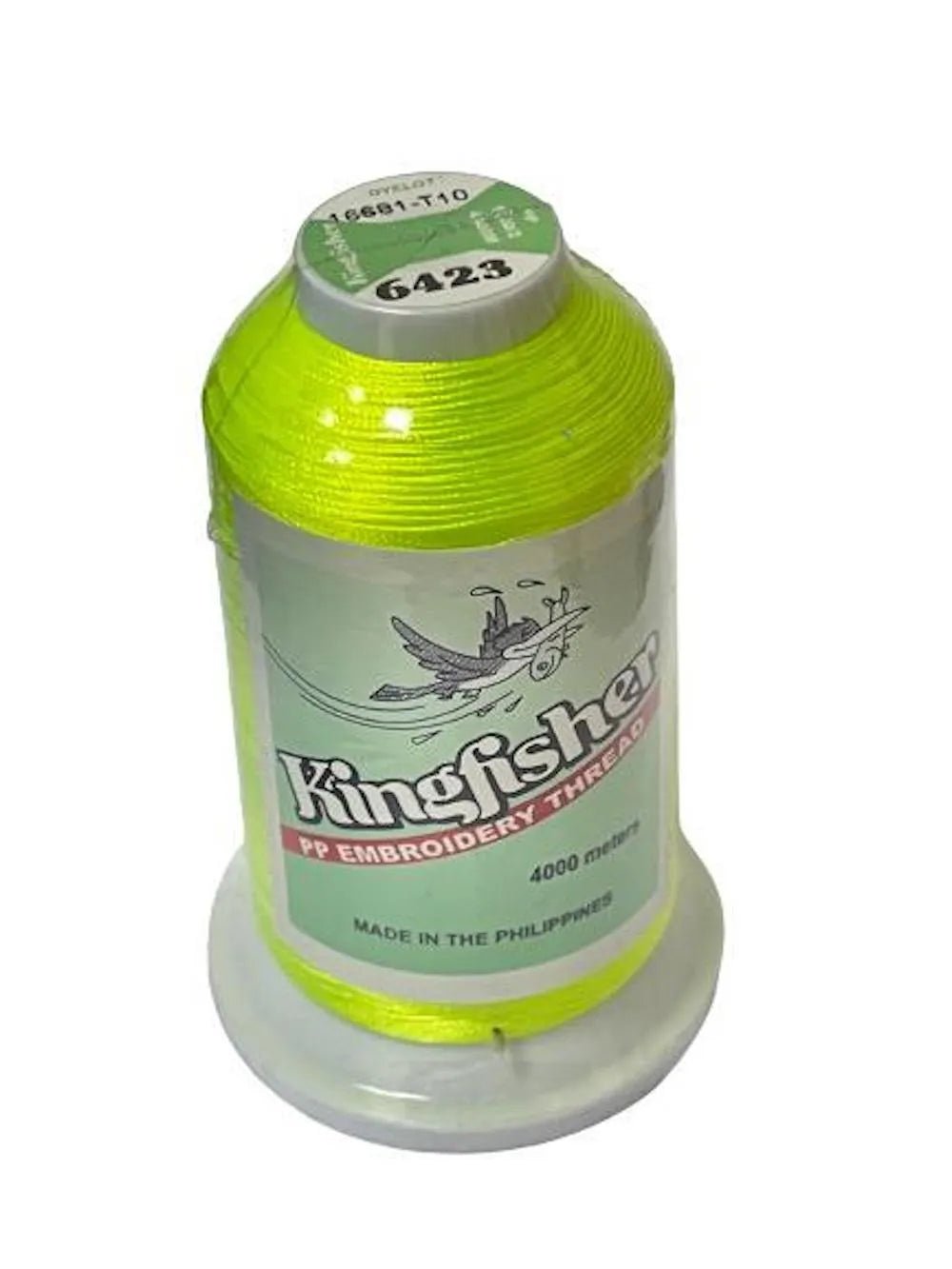 King Fisher Embroidery Thread 4000m 6423 Fluorescent Yellow-Green – My ...